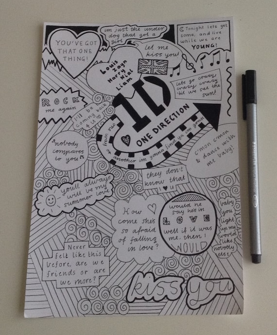 Items similar to One Direction Lyric Collage on Etsy