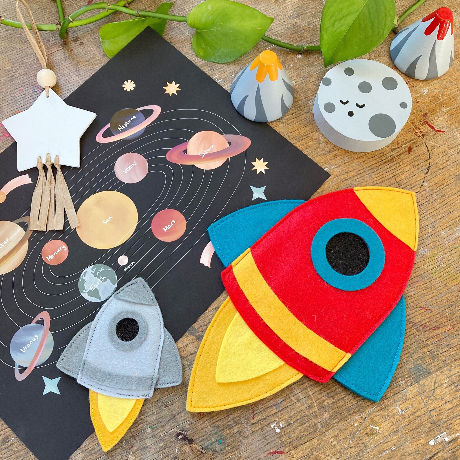 Hanging Rocket Felt Decoration Space Theme Decor Felt Wall | Etsy