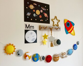 Space Theme Garland, Solar System Decor, Nursery Decoration, Space ...