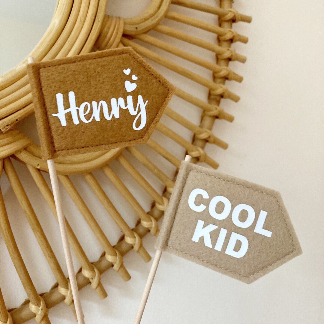 Custom Colour Personalised Flag - Mini Pennant Flag - Small Name Flag ...