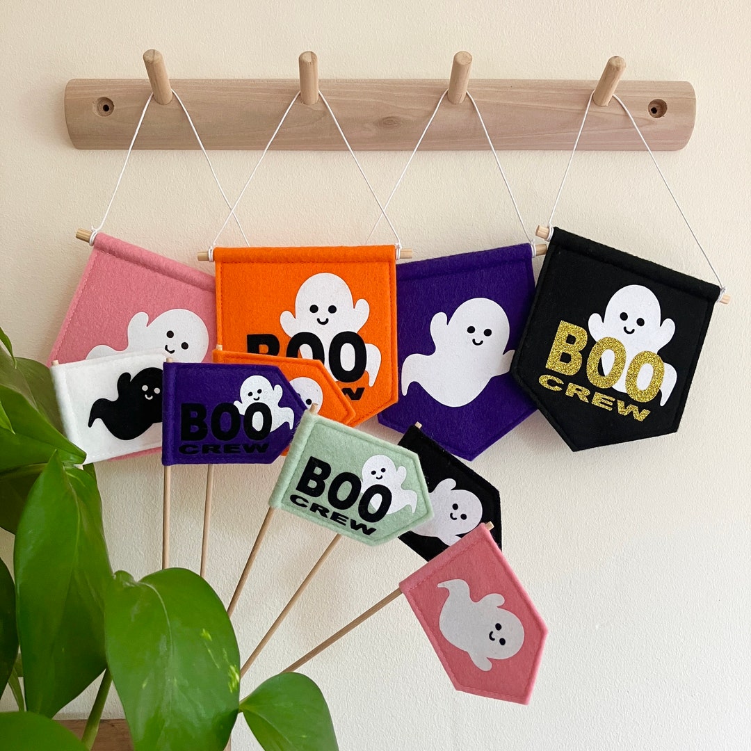 Felt Ghost Hanging Banner or Flags Cute Pastel Halloween Decor ...