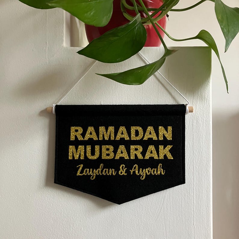 Personalised Ramadan Mubarak Hanging Banner - Custom Made Eid ...