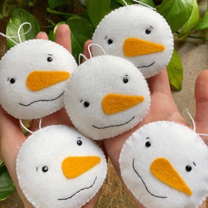 Snowman Christmas Decoration Plush Felt Snowman Ornament Felt Snowman ...