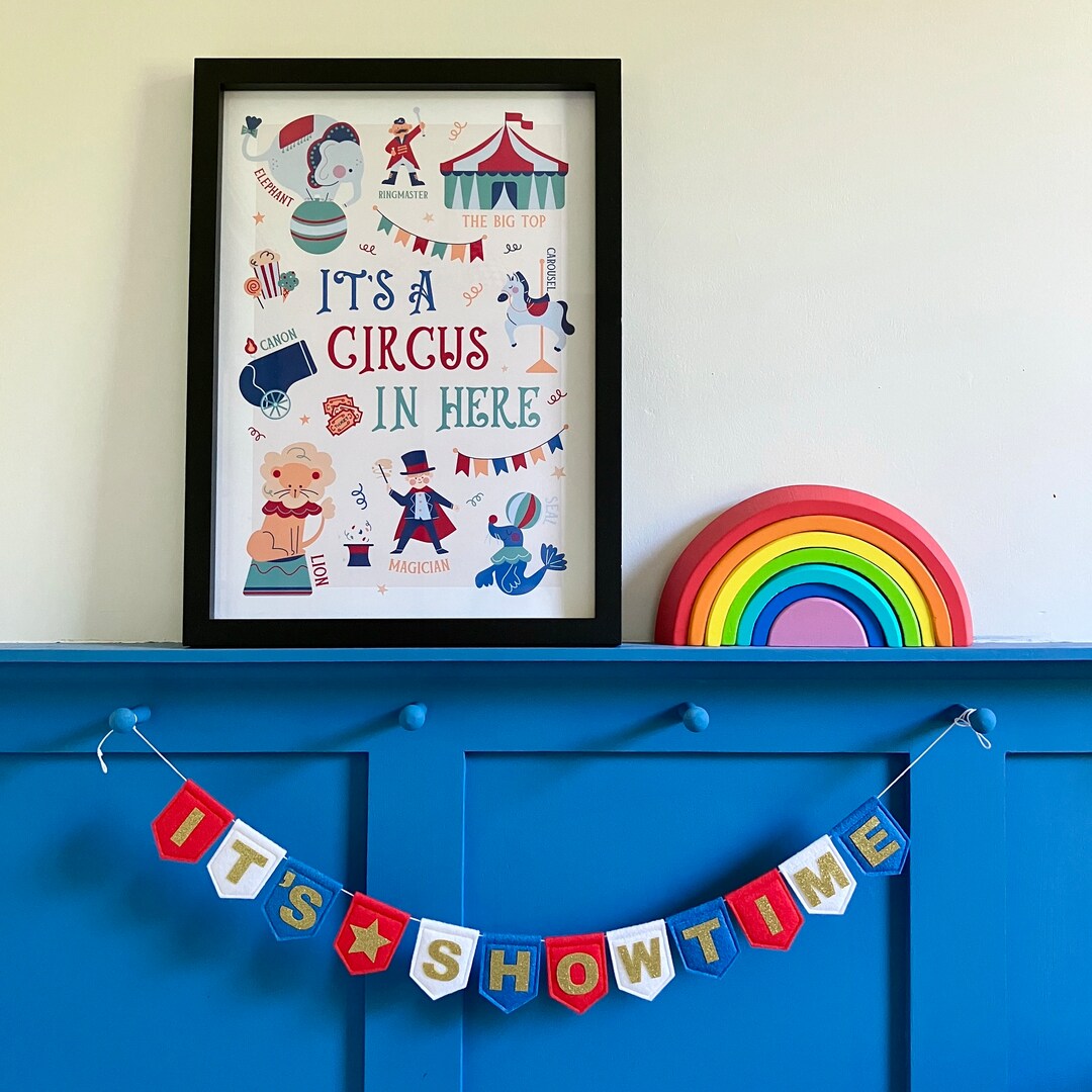 Personalised Circus Bunting Colourful Circus Theme Felt Garland Its ...