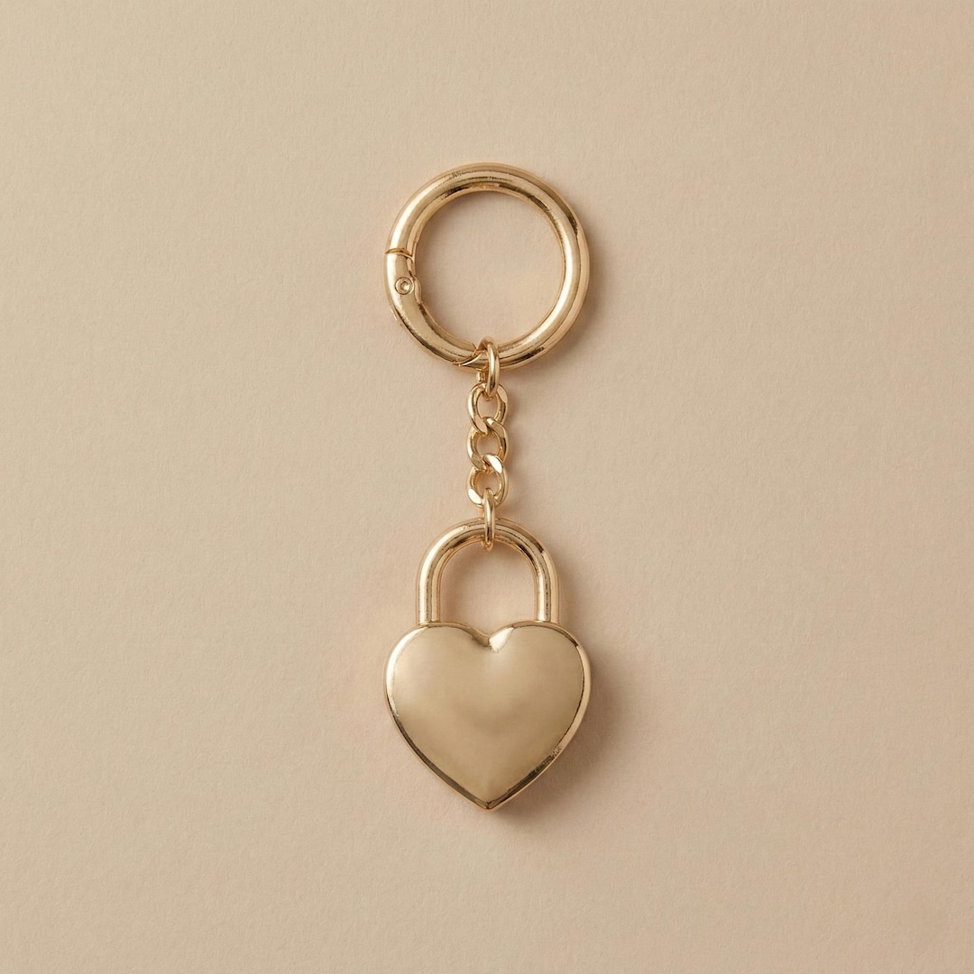 Heart Gold Plated Padlock Charm for Purses - Etsy