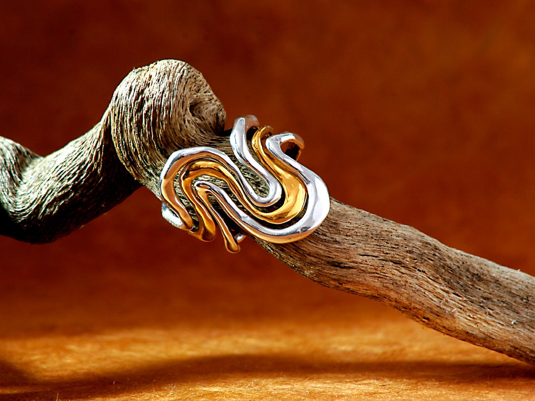 Triple Wave Puzzle Ring Hand Crafted Sterling Silver Ring - Etsy