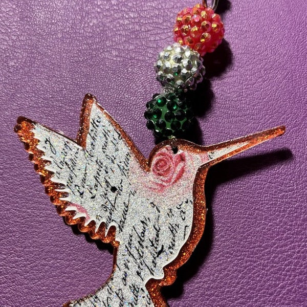 Beaded Hummingbird Keychain - Etsy