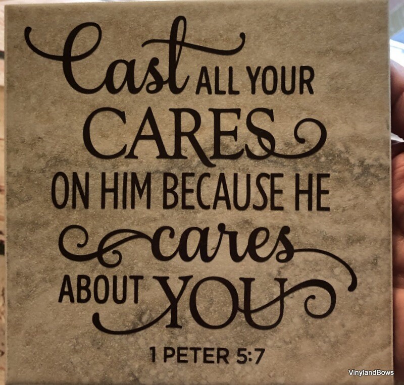 Cast All Your Cares on Him Because He Cares for You Religious Ceramic ...