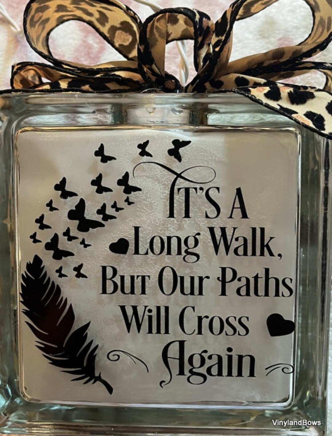 It's A Long Walk but Our Paths Will Cross Again Lighted Glass Block ...