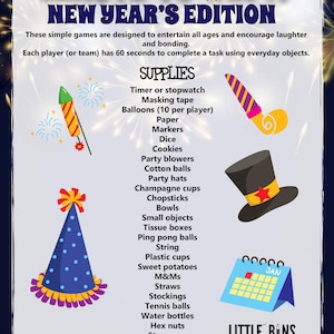 New Year's Eve Minute to Win It Games - Etsy