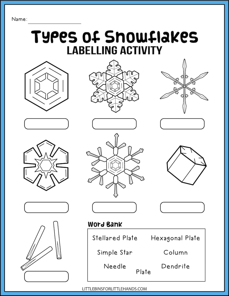 Snowflake Activity Pack - Etsy