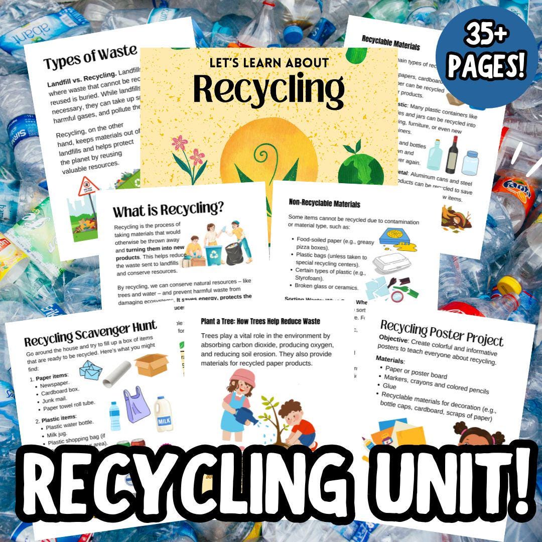 Recycling Unit Lesson Study Earth Day Environmental Science Elementary ...