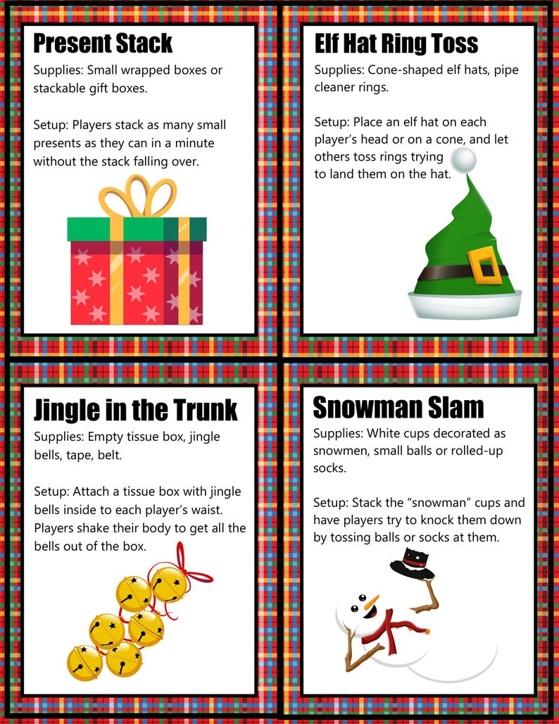 Christmas Minute to Win It Games for Kids - Etsy