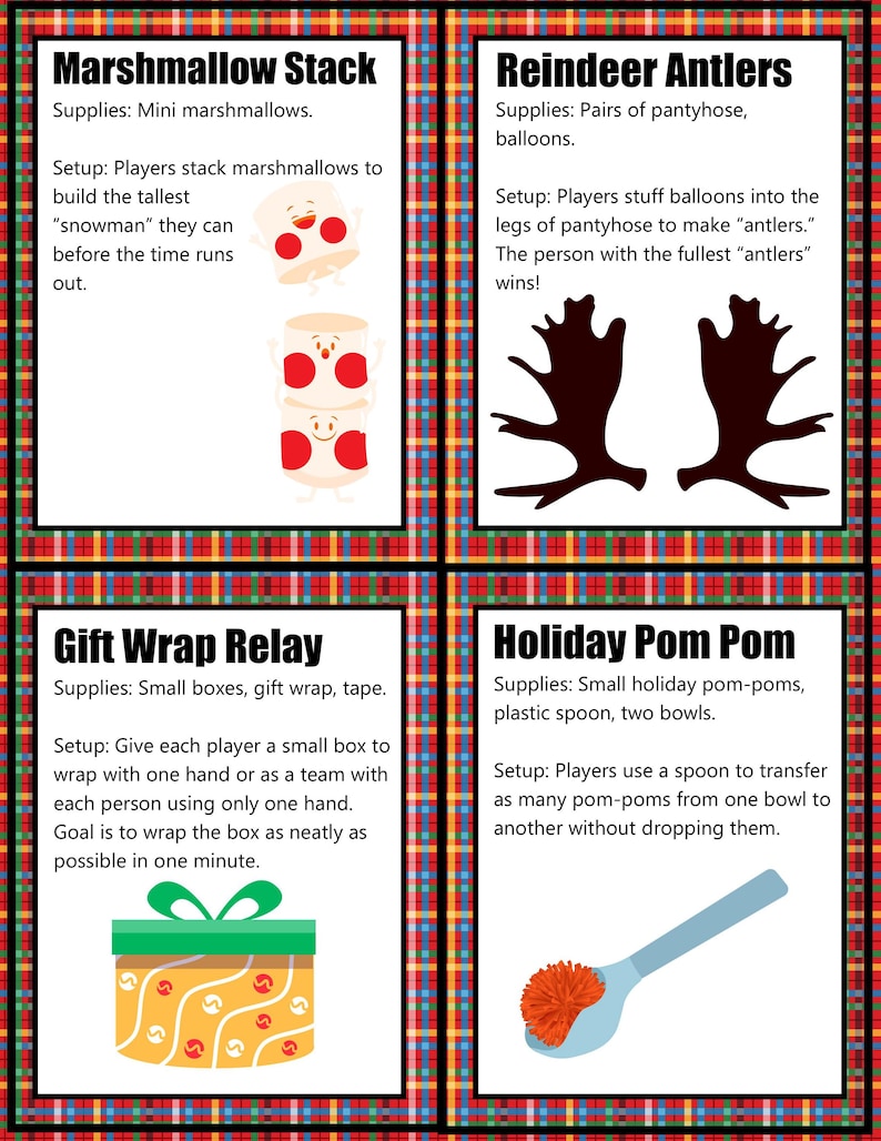 Christmas Minute to Win It Games for Kids - Etsy