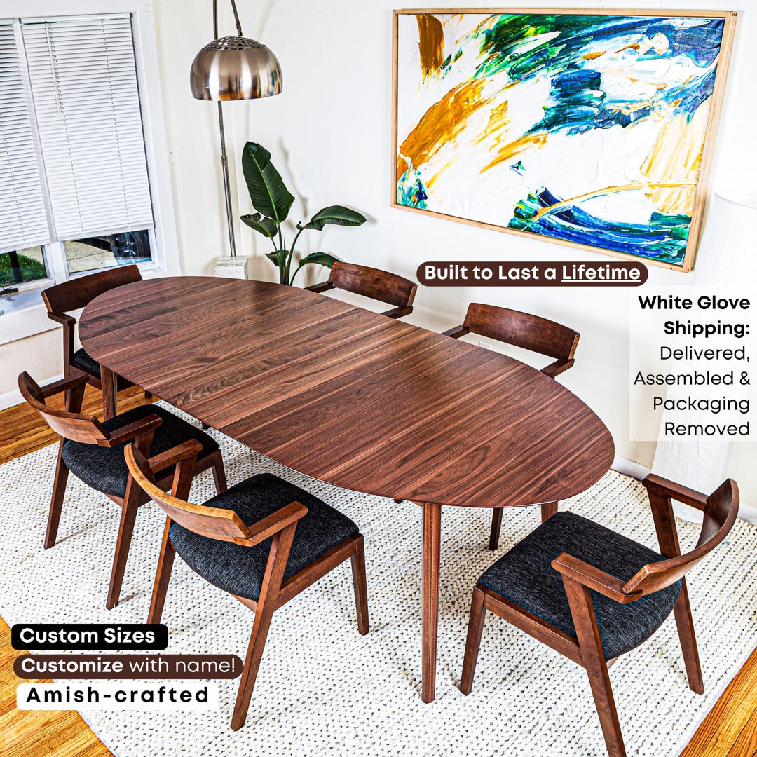 Sustainable Expandable Dining Table,mid-century Dining Table,walnut ...