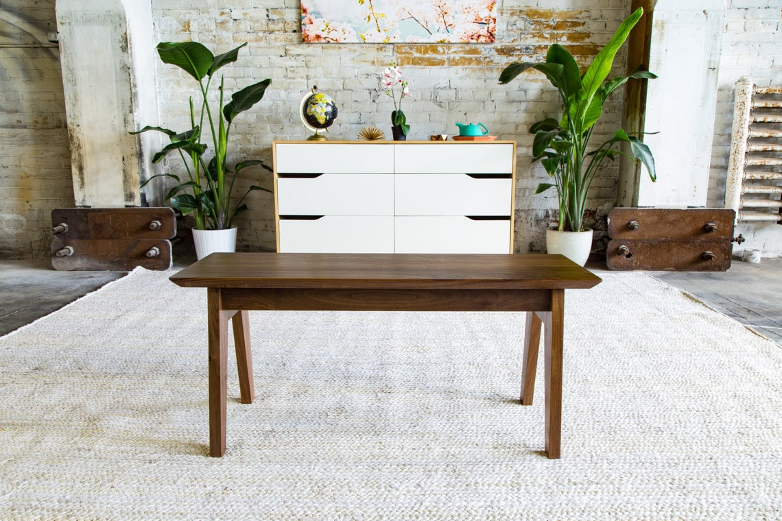 Dining Table Bench Modern Handcrafted Solid Wood Furniture by - Etsy