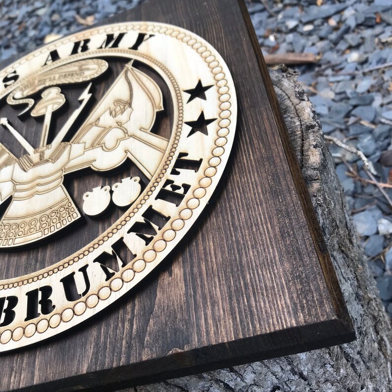 Custom Military Emblem With Name Usarmy US Marines US - Etsy