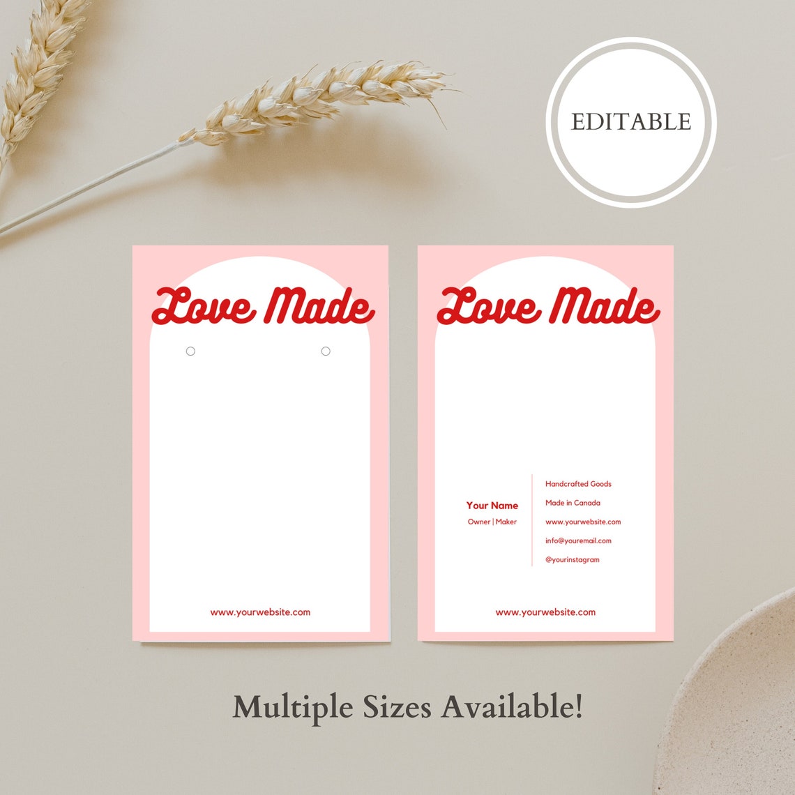 Editable Earring Card Template | Jewelry Display Card | Printable ...