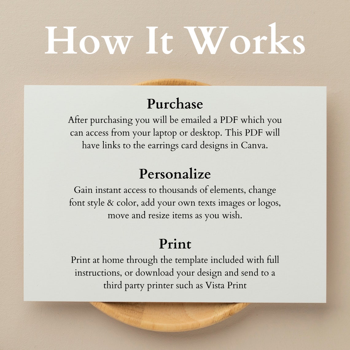Editable Earring Card Template | Jewelry Display Card | Printable ...
