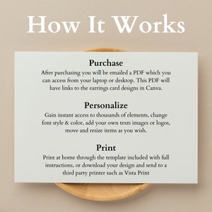 Editable Earring Card Template | Jewelry Display Card | Printable ...