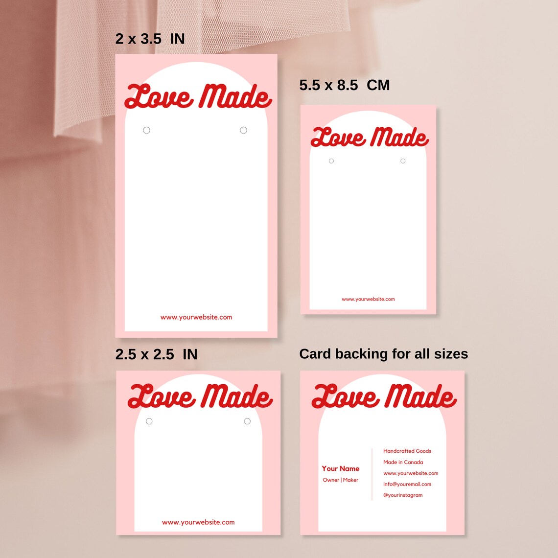 Editable Earring Card Template | Jewelry Display Card | Printable ...