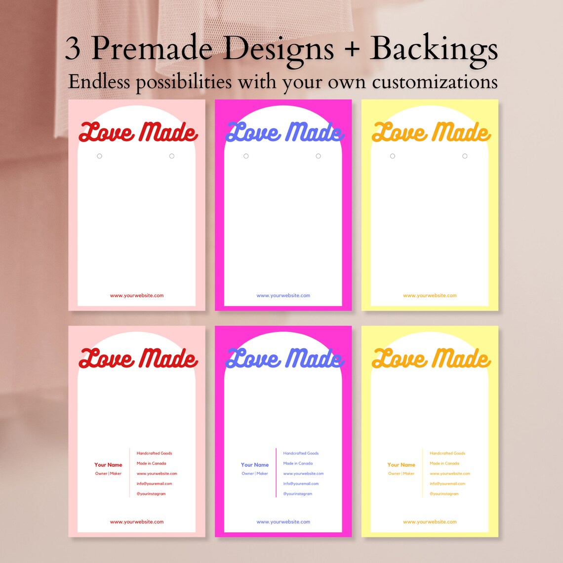 Editable Earring Card Template | Jewelry Display Card | Printable ...