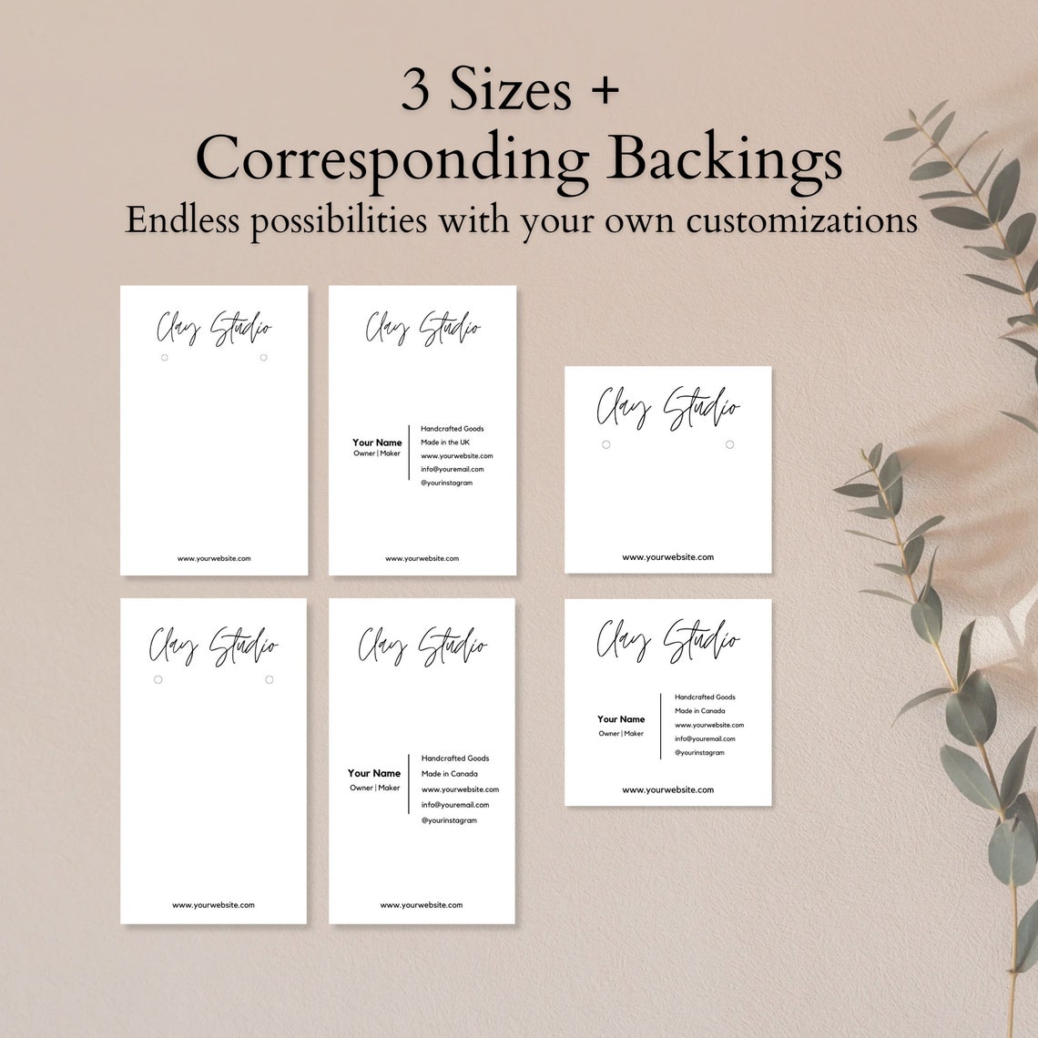 Editable Earring Card Template | Jewelry Display Card | Printable ...