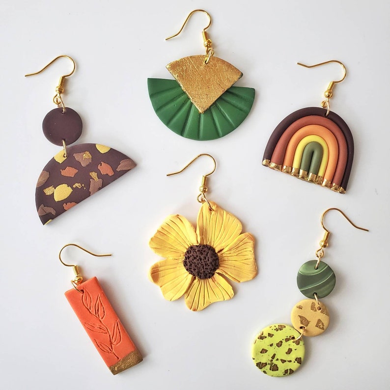 DIY Polymer Clay Earring Kit Earth Tones Sculpey Premo - Etsy