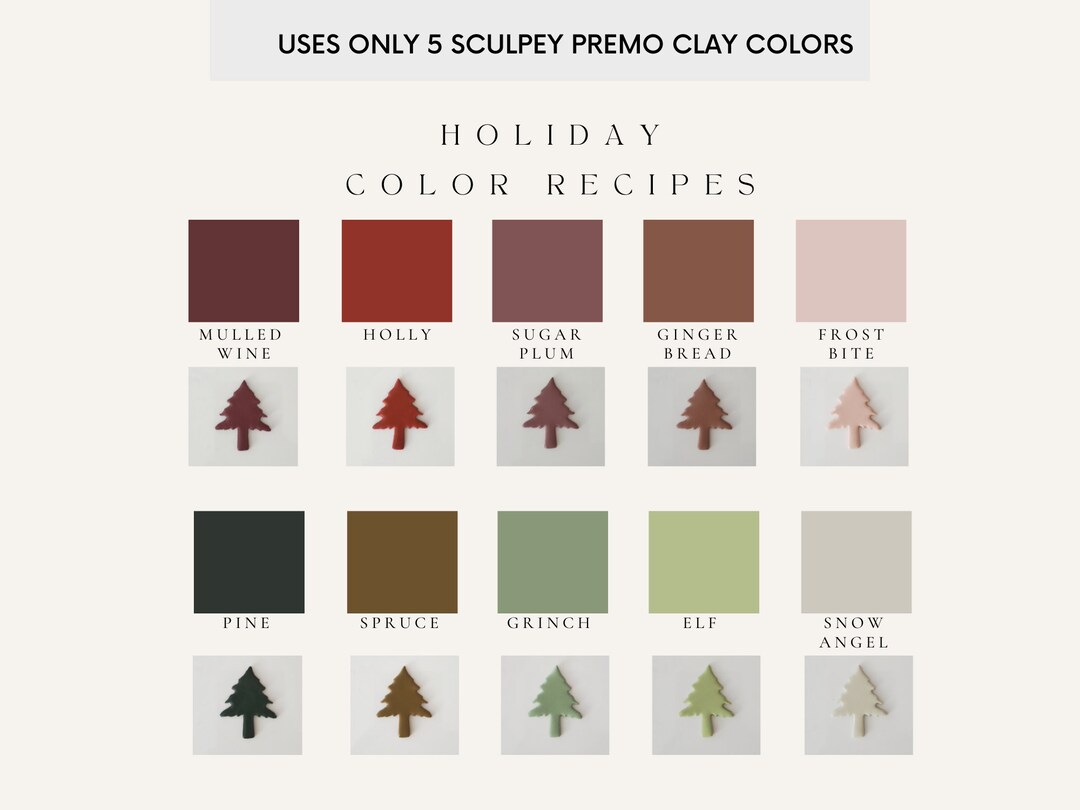 Polymer Clay Color Recipes | Holiday Palette | Sculpey Premo | Polymer ...