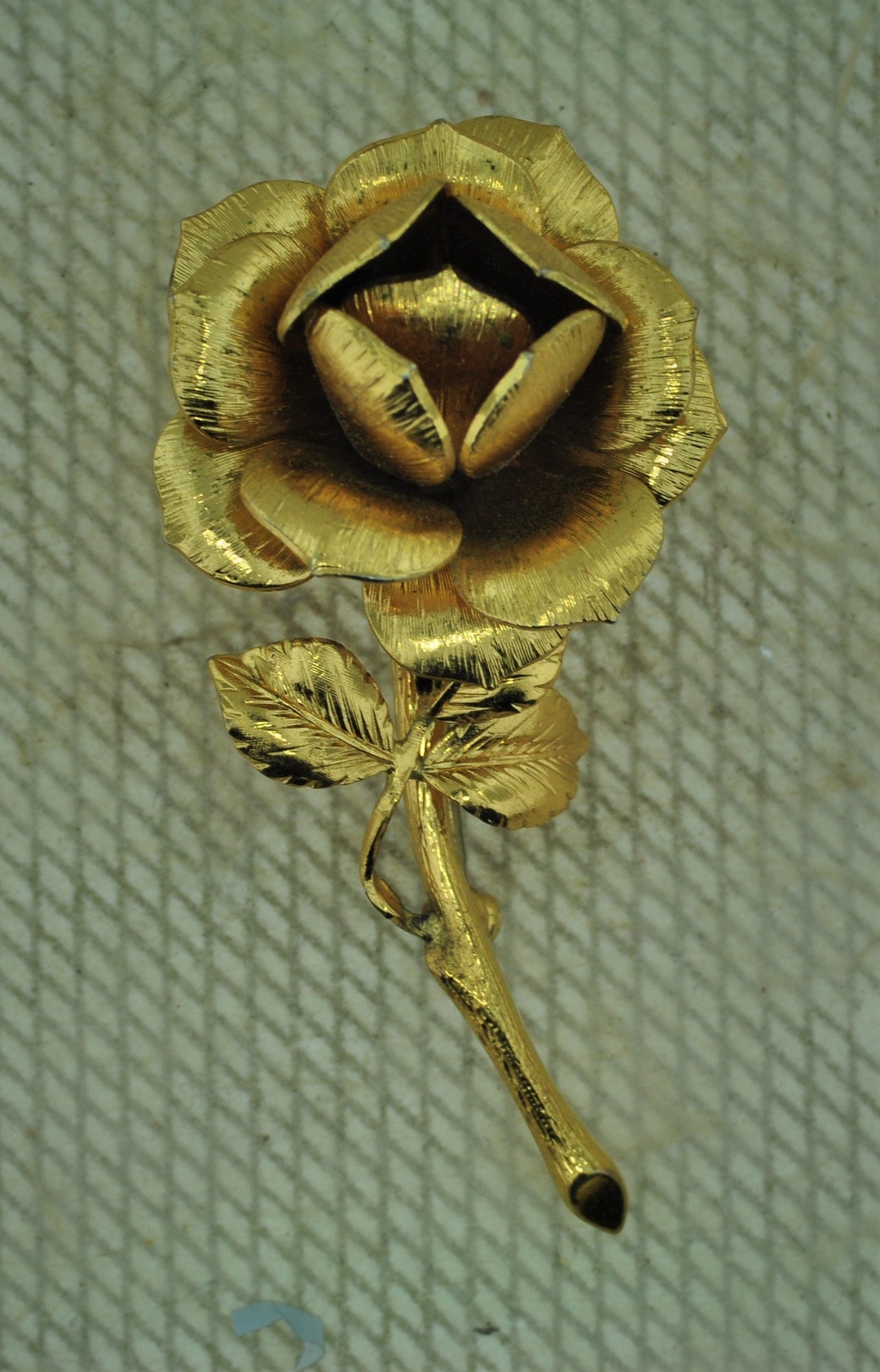 Vintage Monet Gold Tone Rose Pin - Etsy