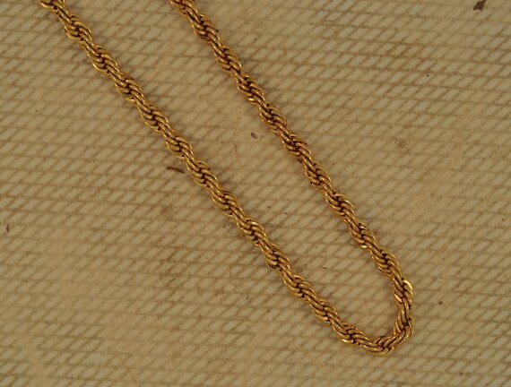 20 Inch Gold Tone Rope Chain with Lobster Claw Lock - Gem