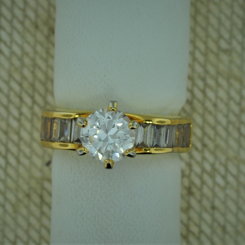 Cz Engagement Ring - Etsy