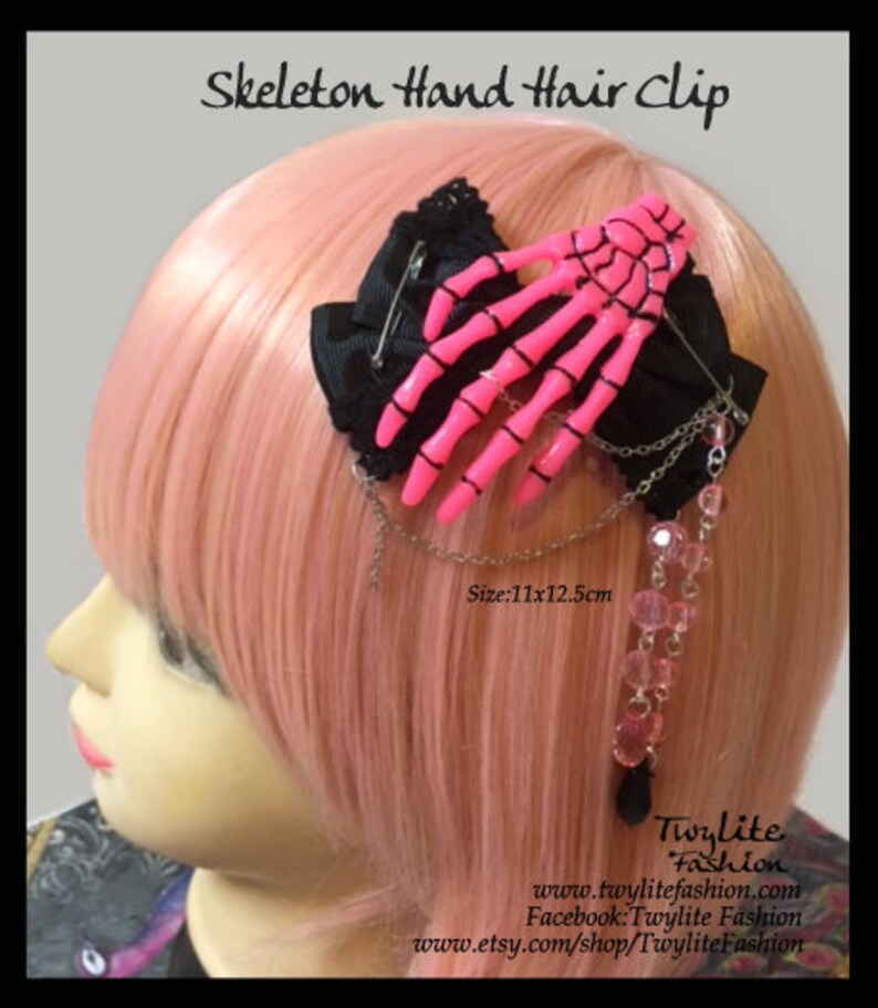 Skeleton Hand Hair Clip - Halloween/gothic/punk/alternative Fashion ...