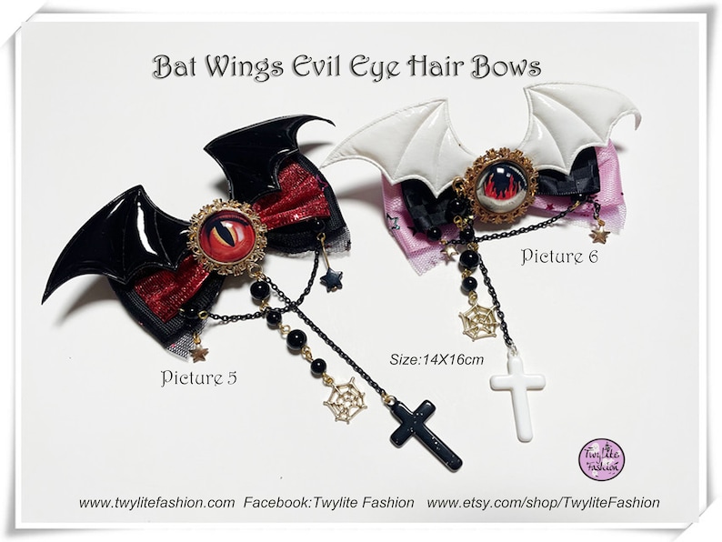 Bat Wings Evil Eye Hair Bow: Gothic Halloween Clip - Etsy