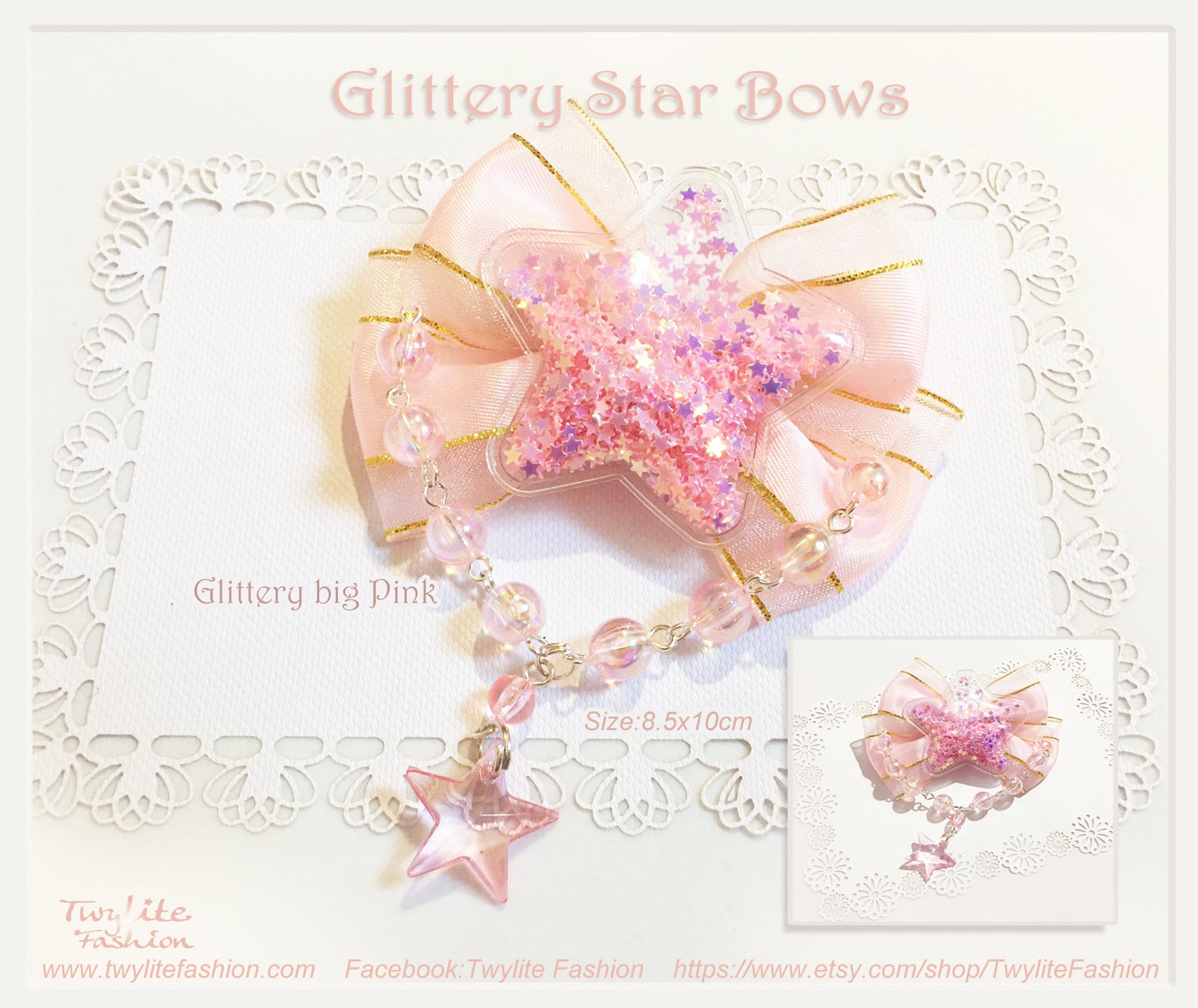 Glittery Star Bows Sweet | Etsy