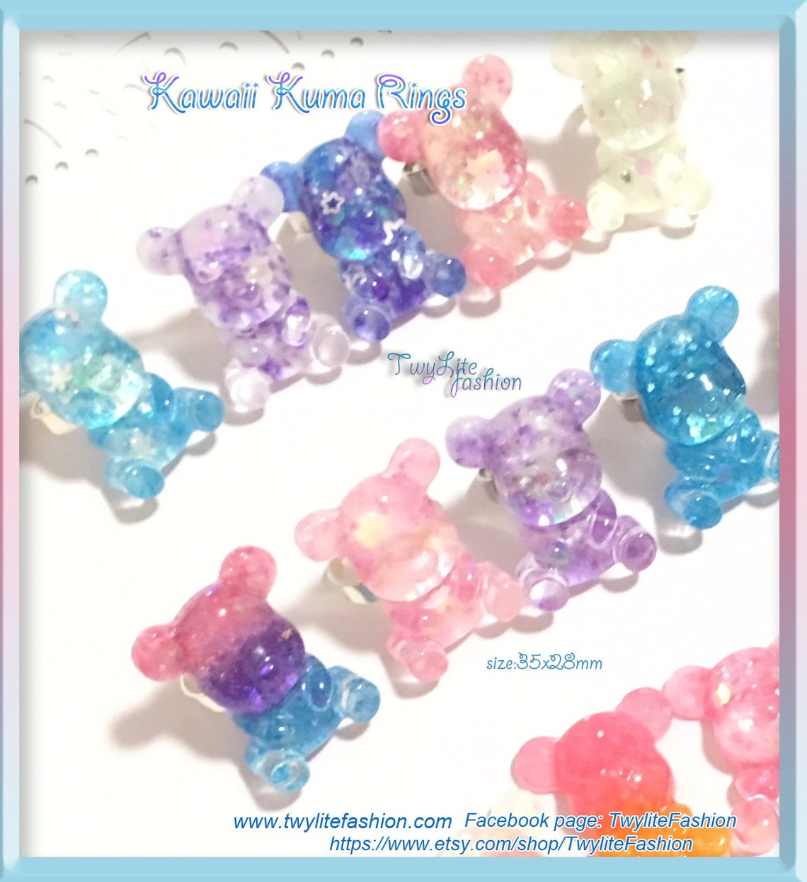 Kawaii Kuma Rings Sweet Lolita/fairykei/decorakei/harajuku - Etsy