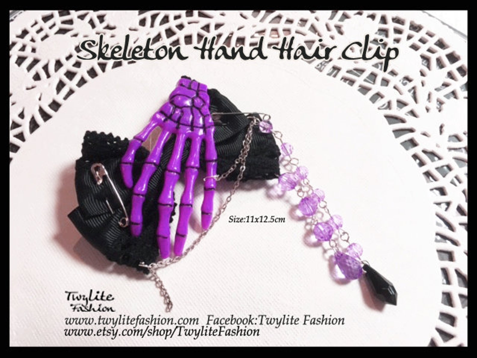 Skeleton Hand Hair Clip - Halloween/gothic/punk/alternative Fashion ...