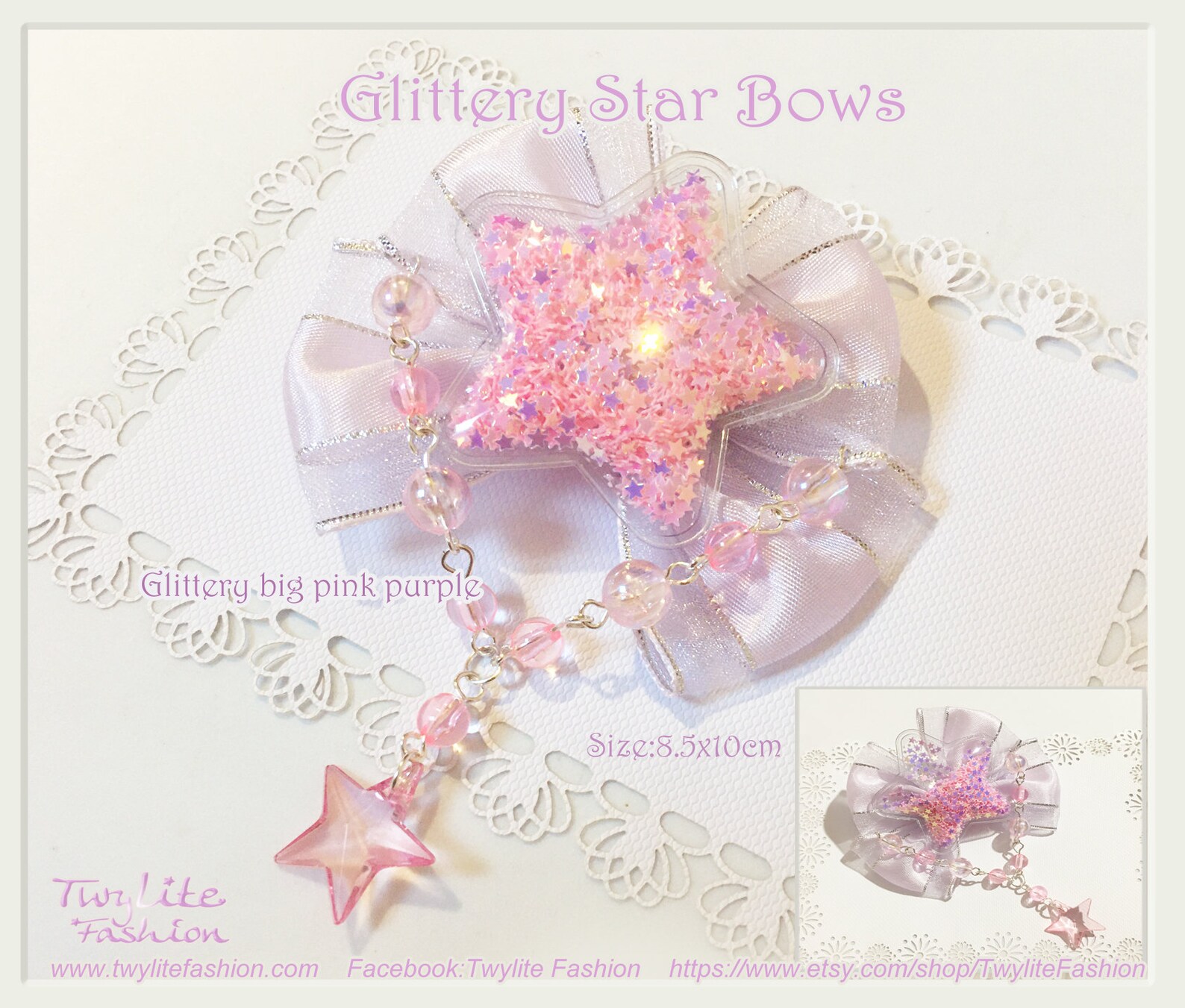 Glittery Star Bows Sweet | Etsy