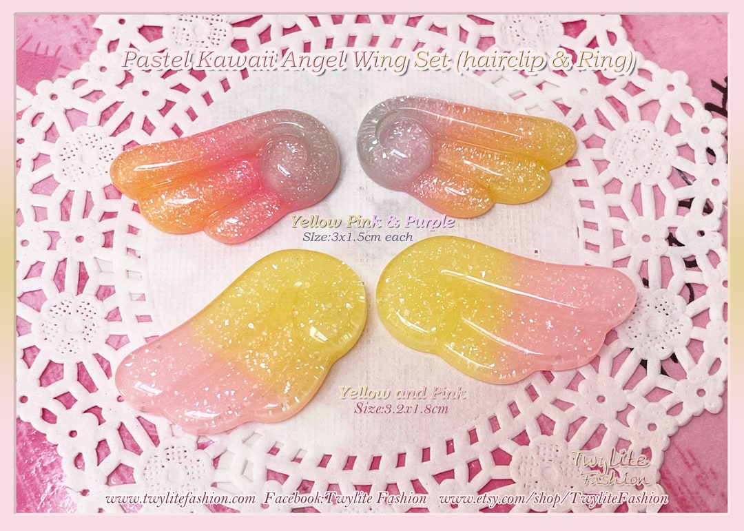 Pastel Kawaii Angel Wing Set (hair Clips and Rings) - Sweet Lolita ...