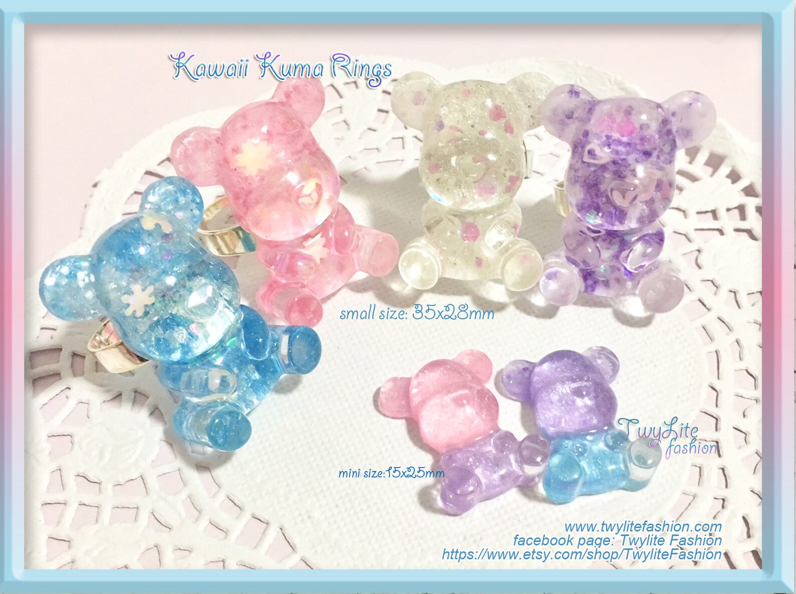 Kawaii Kuma Rings Sweet Lolita/fairykei/decorakei/harajuku - Etsy