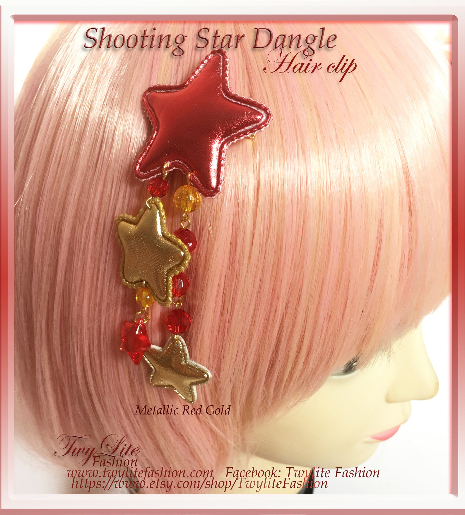 Shooting Star Dangle Hair clips Sweet | Etsy