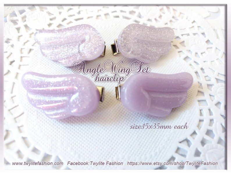 Pastel Kawaii Angel Wing Set Hair clips and Rings Sweet | Etsy