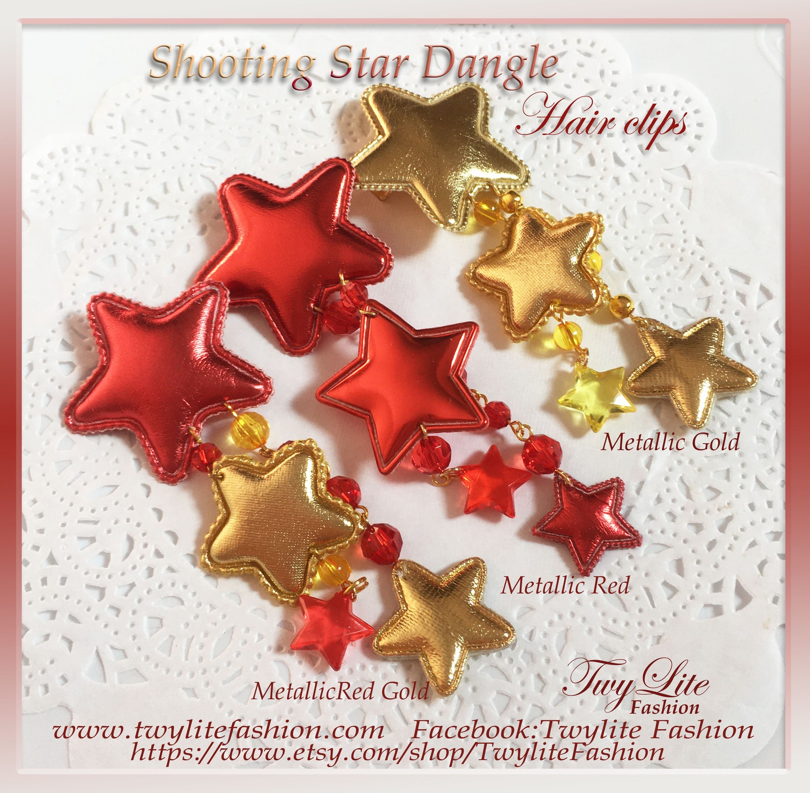 Shooting Star Dangle Hair Clips Sweet | Etsy