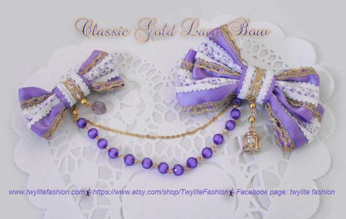 Classic Gold Lacy Bow - Classic Lolita/sweet Lolita/gothic Lolita/hime ...