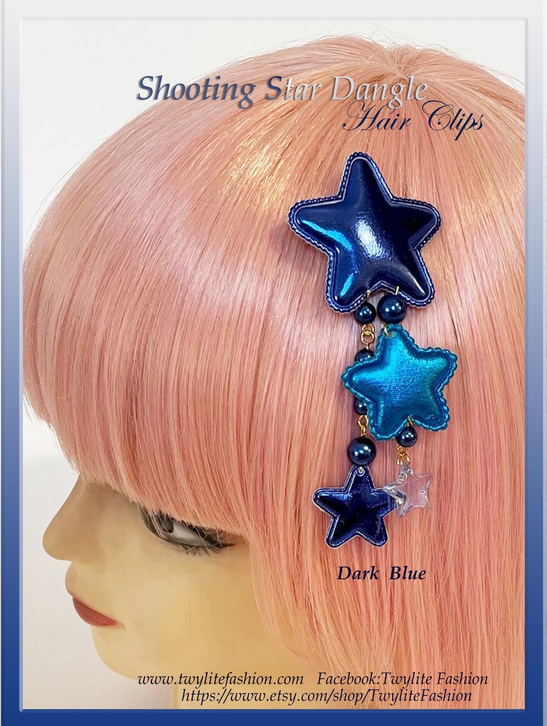 Shooting Star Dangle Hair Clips Sweet - Etsy