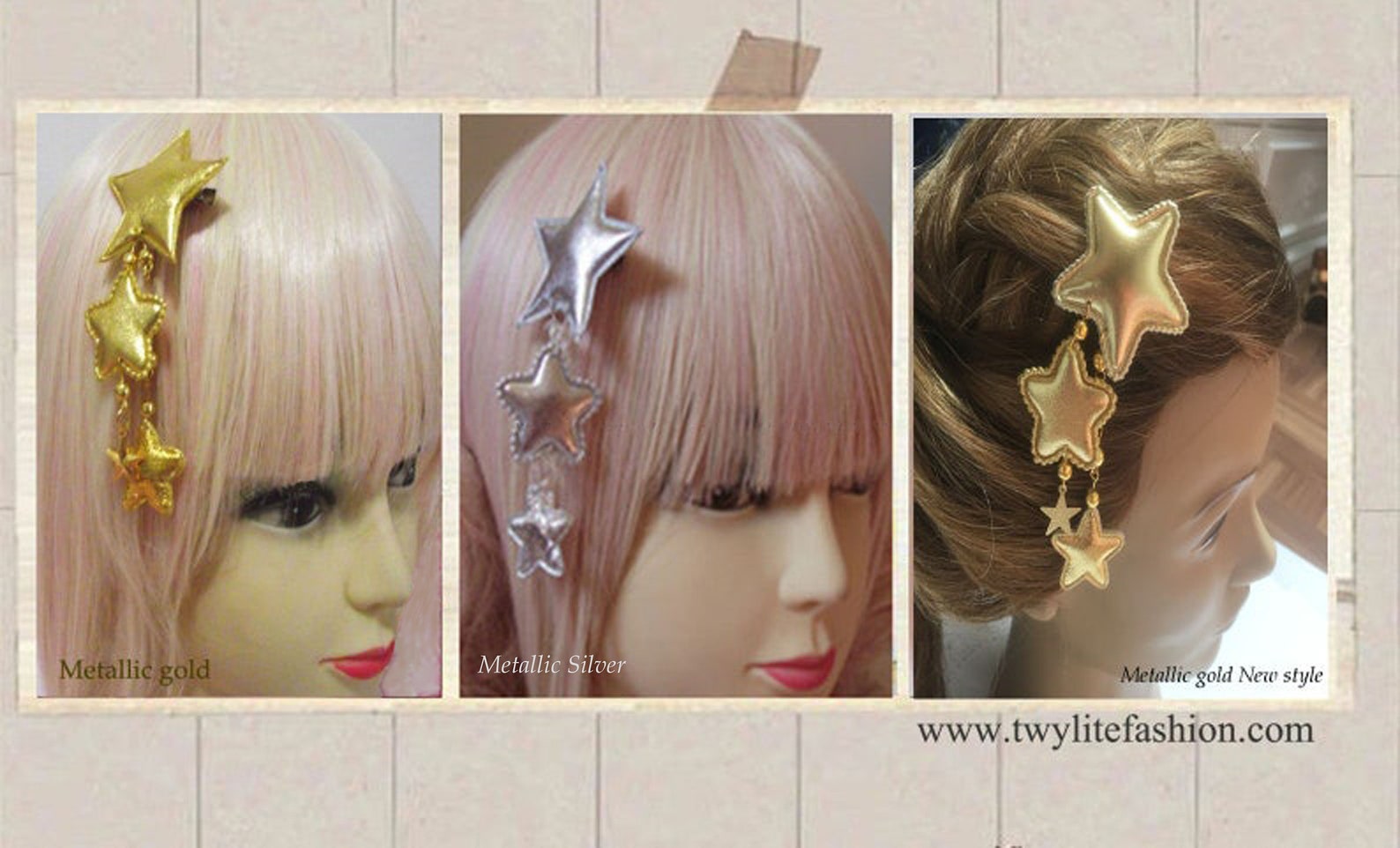 Shooting Star Dangle Hair Clips - Sweet Lolita/harajuku/fairykei/decora ...