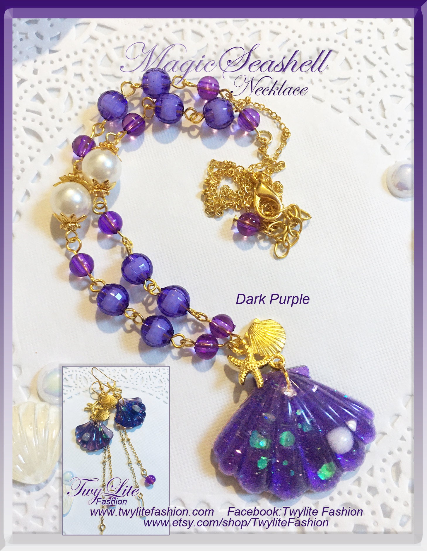 Magic Seashell Necklace Cute Resin Necklace for Sweet | Etsy