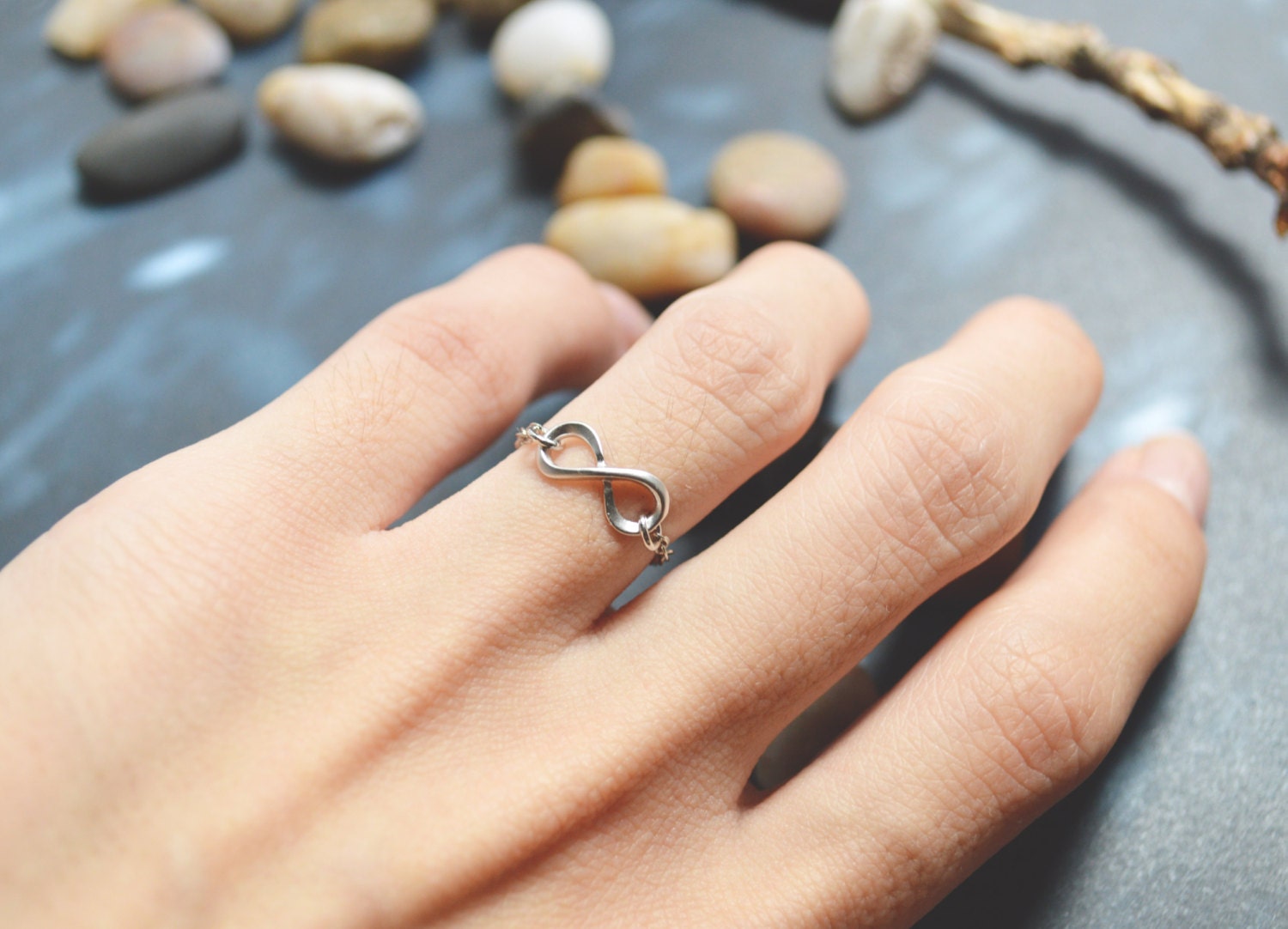 E-038 Infinity Ring Chain Ring Simple Ring Modern Ring - Etsy