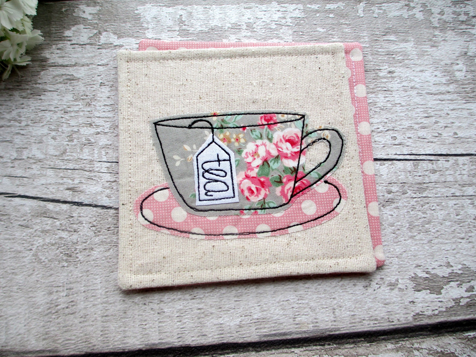 Tea Cup Coaster Tea Gifts for Women Floral Fabric Coasters - Etsy