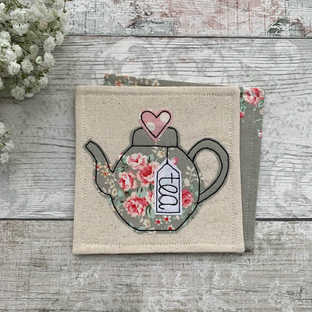Tea Coaster, Floral Teapot Coaster, Tea Gift for Her, Small Gift Ideas ...